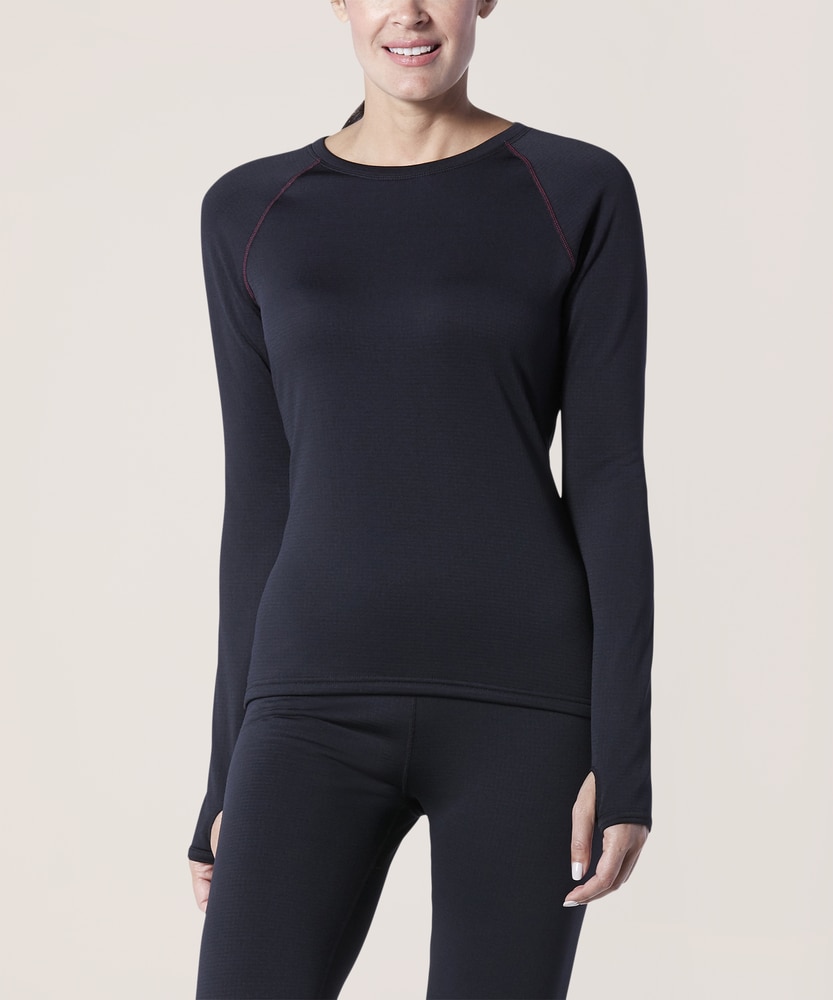 WindRiver Women's T-Max Heat Grid Crew Neck Long Sleeve Fleece Top ...