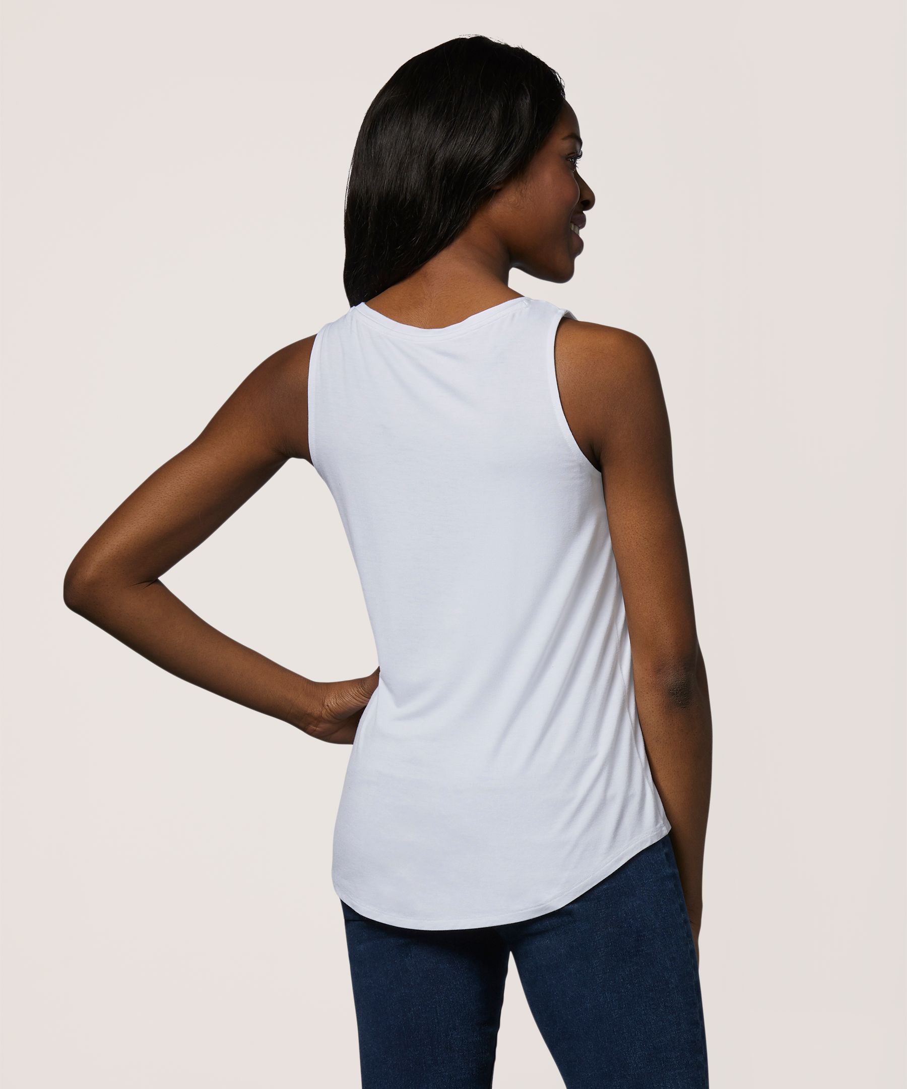 Denver Hayes Womens Relaxed Scoop Neck Tank Top Marks