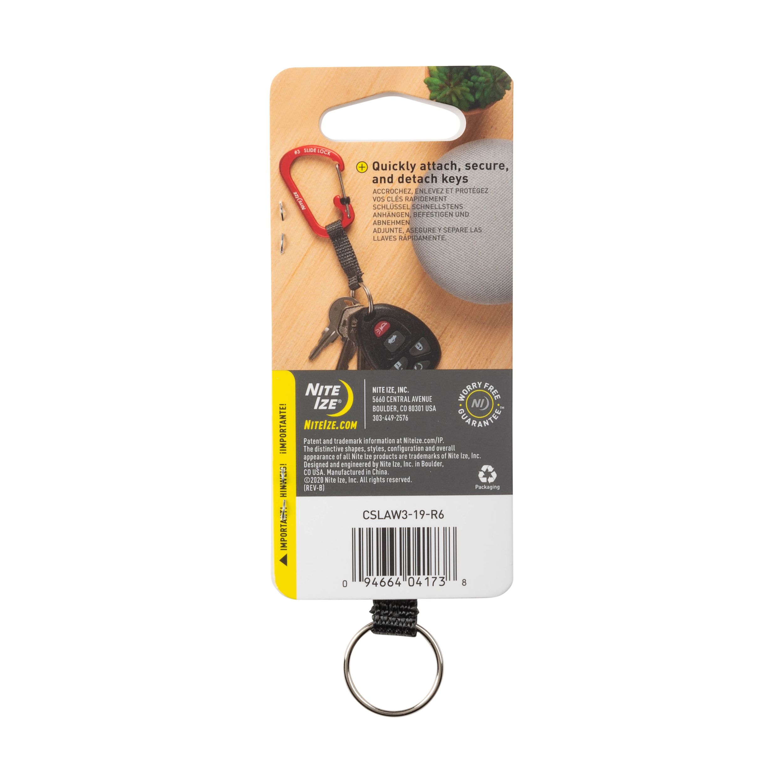 Porte-clés SlideLock de Nite Ize - aluminium orange | L’Équipeur