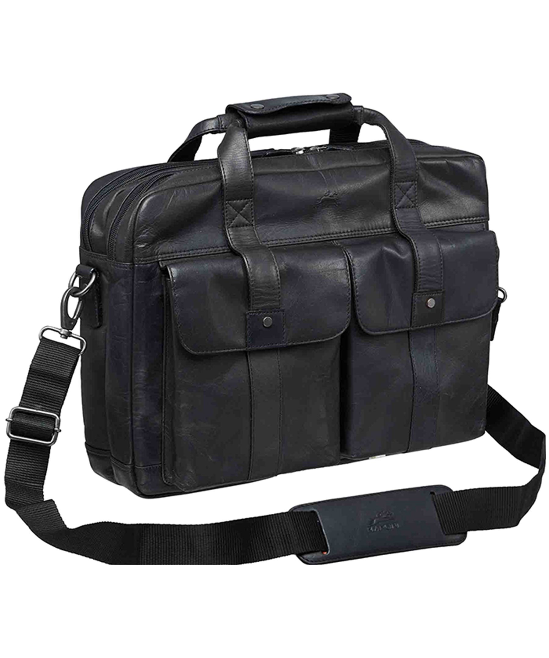 Mancini Leather Goods Men's Buffalo Laptop Briefcase Black | Marks