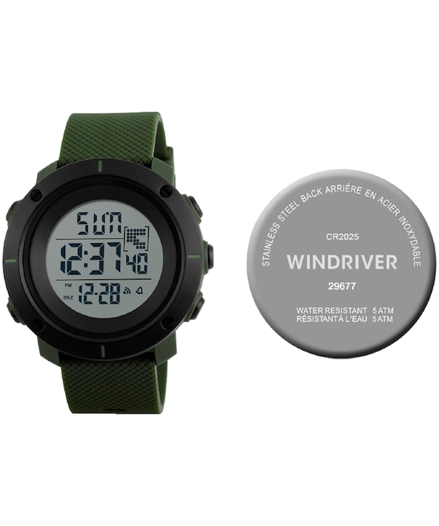 WindRiver Digital Water Resistant Watch with Carbon Strap | Marks