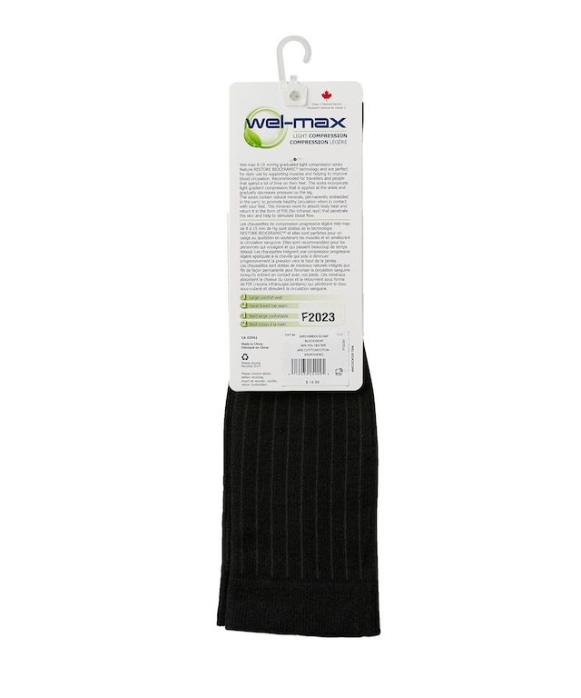 Wel-Max Men's Bioceramic Low Compression Ribbed Casual Socks | Marks