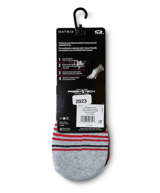 Matrix Men's 3 Pack FRESHTECH Quad Comfort Sneaker Cut Socks | Mark's