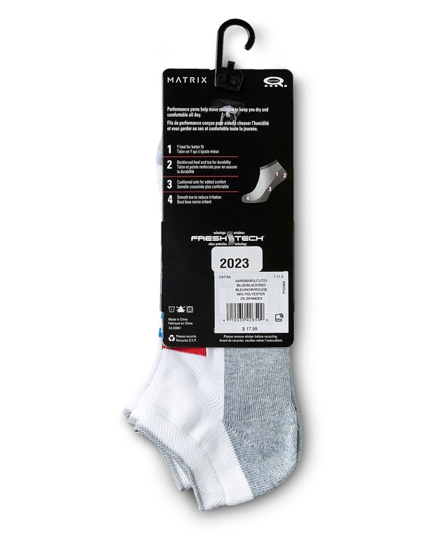 Matrix Men's 3 Pack FRESHTECH Quad Comfort Low Cut Sport Socks | Mark's