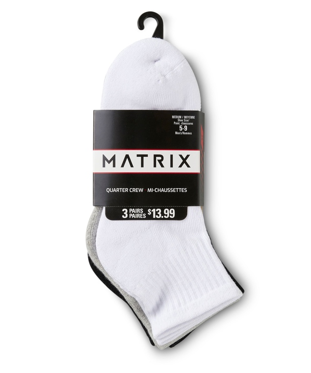 Men's 3 Pack Quarter Crew Sport Socks | Mark's