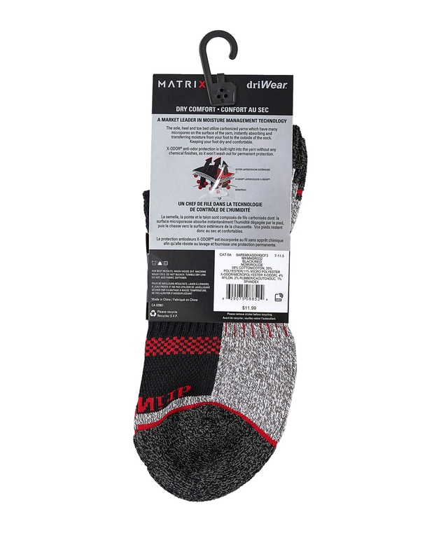 Matrix Men's driWear Quarter Crew Sport Socks | Marks