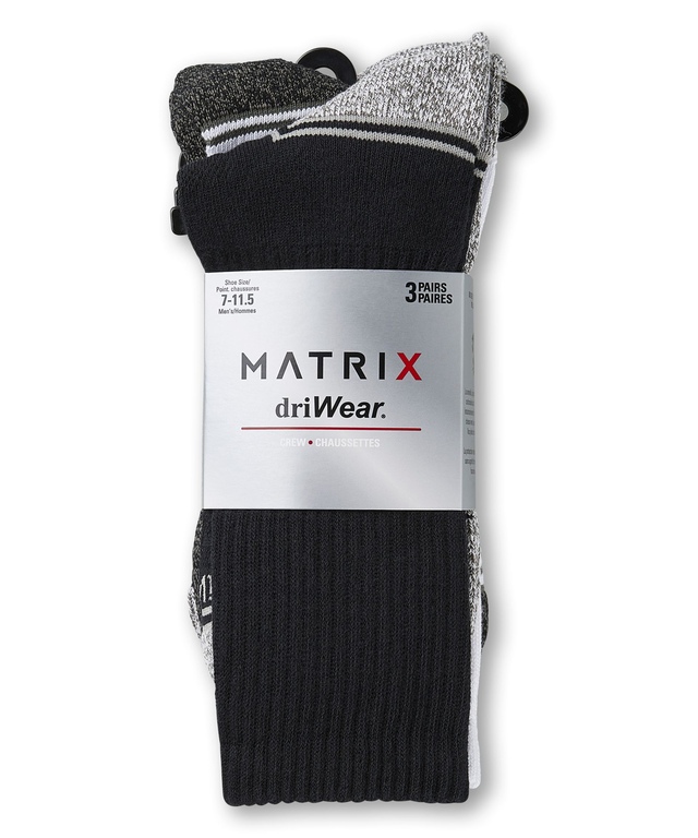 Matrix Men's Driwear 3 Pack Crew Sport Socks | Mark's