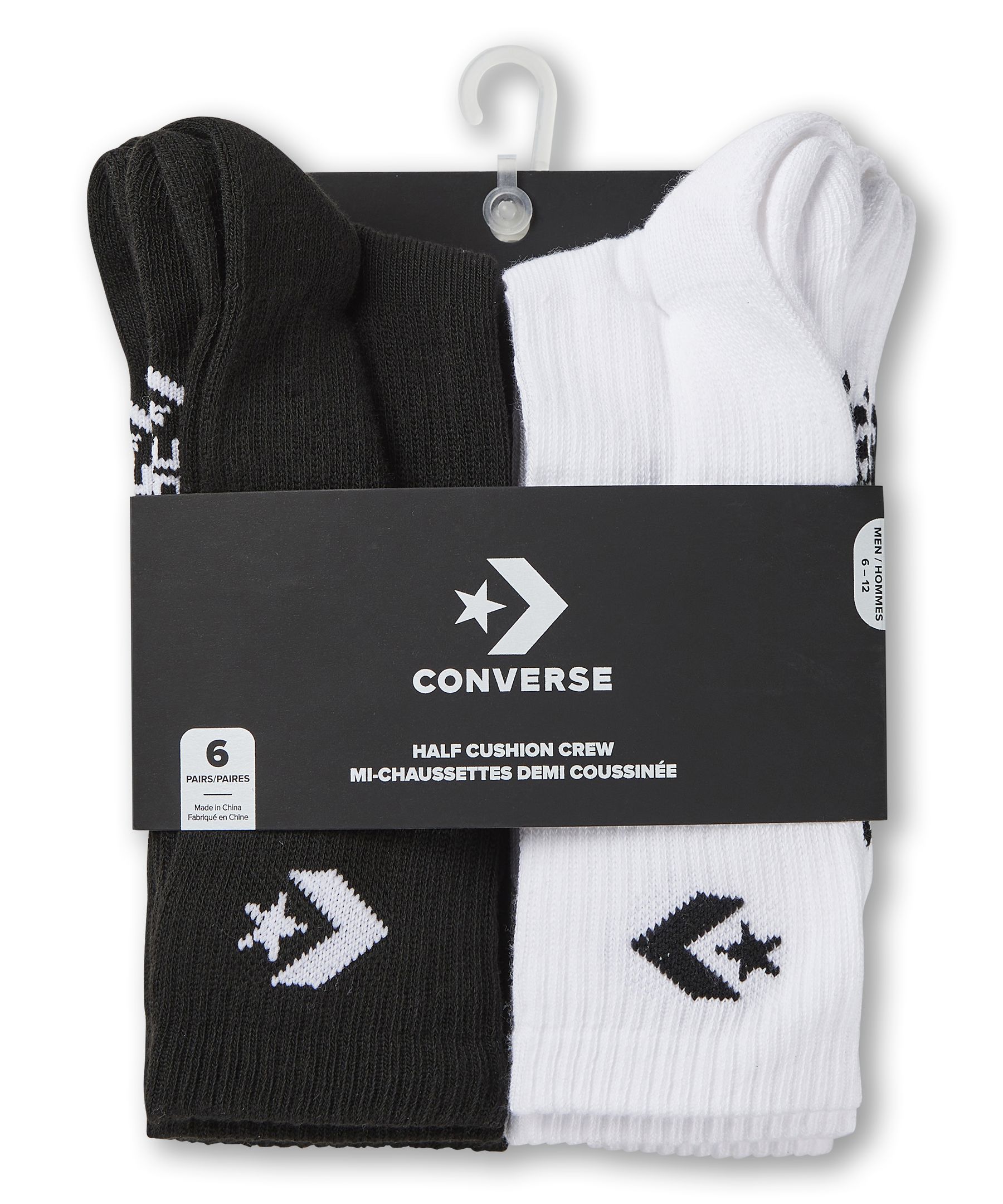 Converse Men s Crew Sport Socks 6 Pack Marks