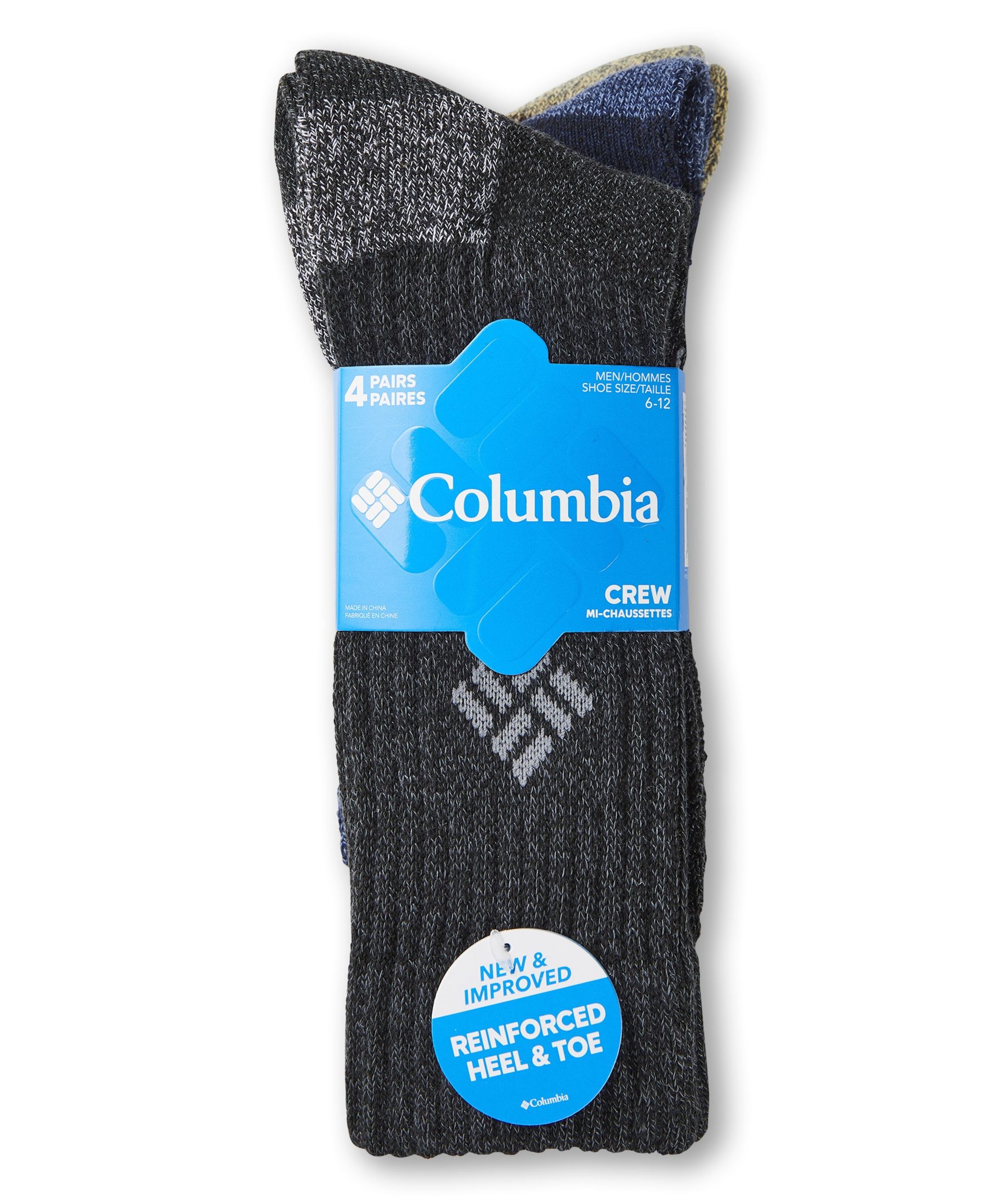 Columbia Men's Moisture Control Cushion Crew Socks, 4 Pack | Mark's