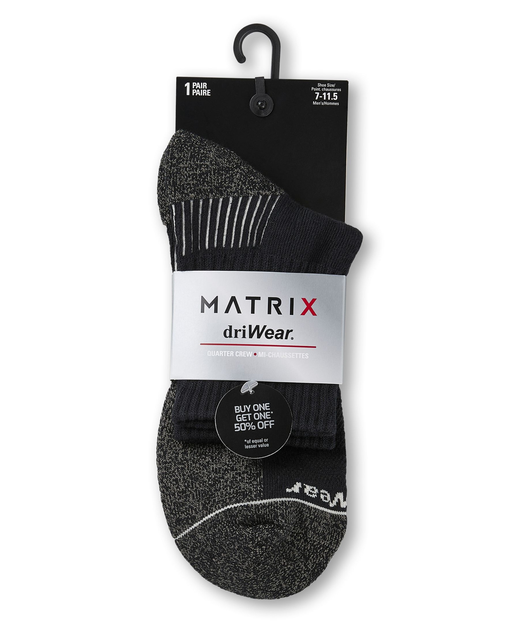 Matrix Men's Driwear Quarter Sport Socks | Mark's