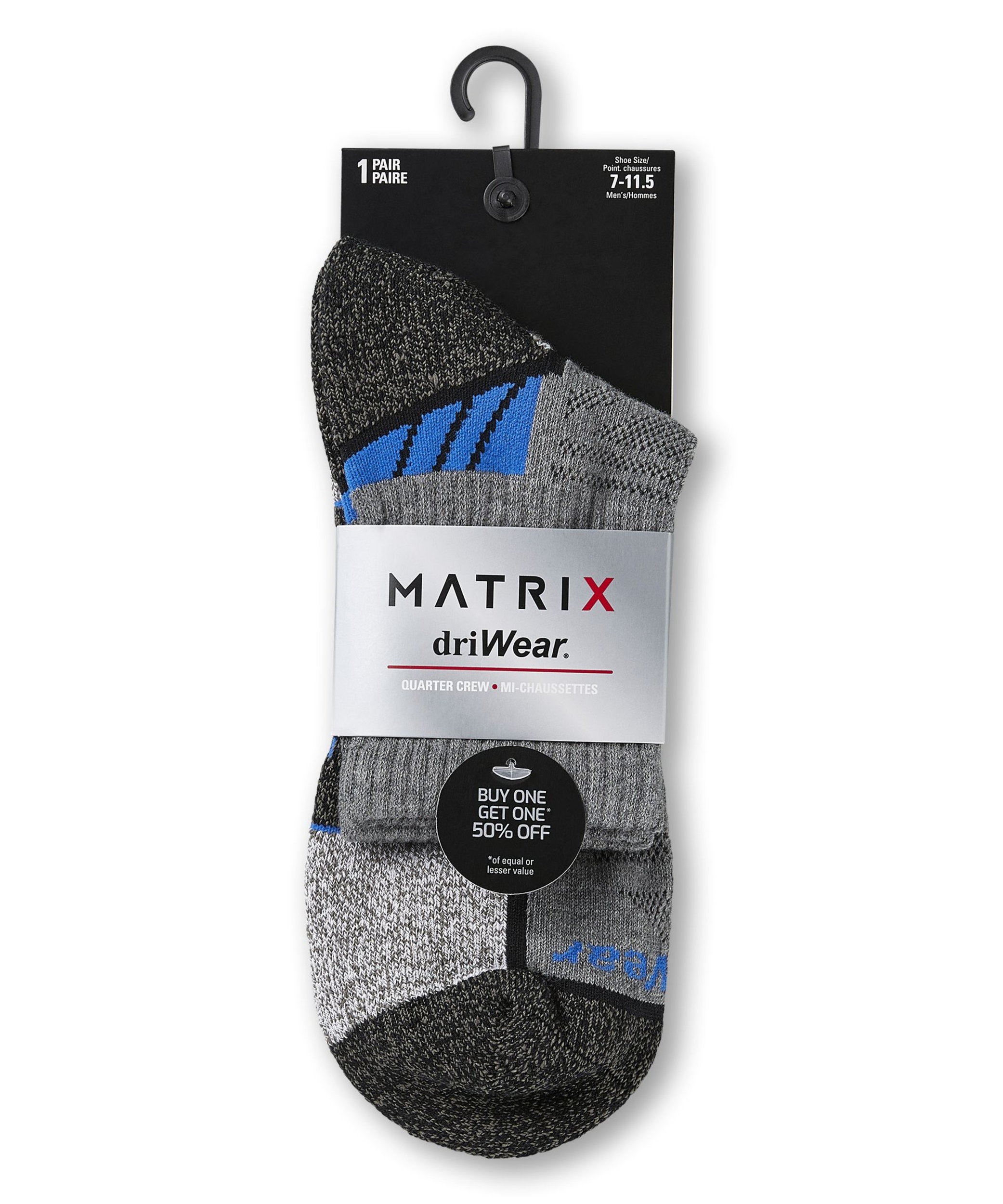 Matrix Men's Driwear Quarter Sport Socks | Marks
