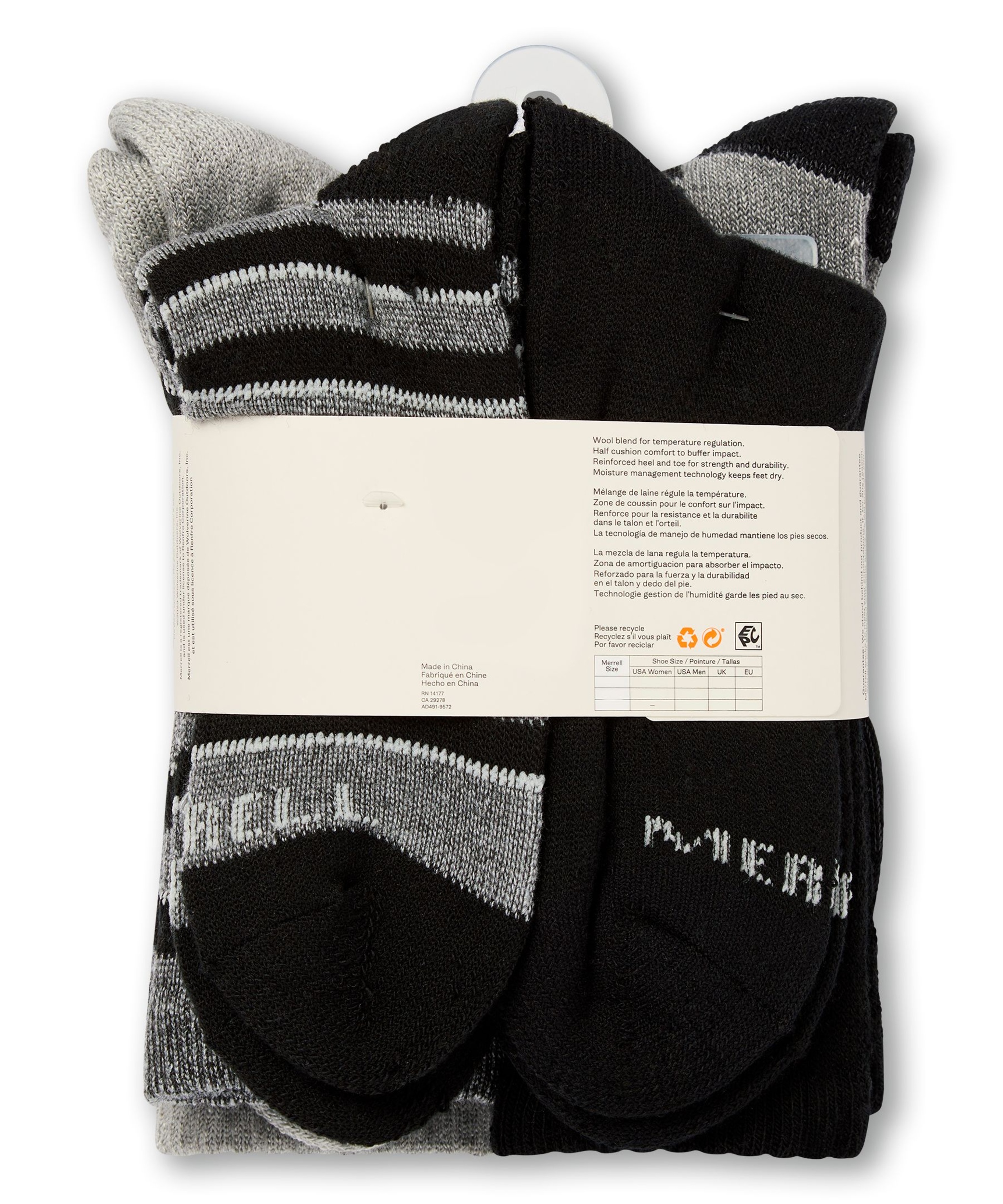 Merrell Men's Thermal Hiking Crew Socks, 4 Pack | Mark's