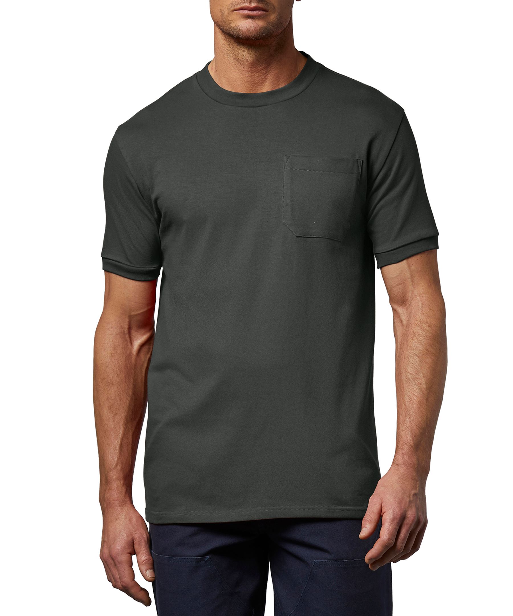 Aggressor Men's Crewneck Short Sleeve Solid Work T-Shirt With FRESHTECH ...