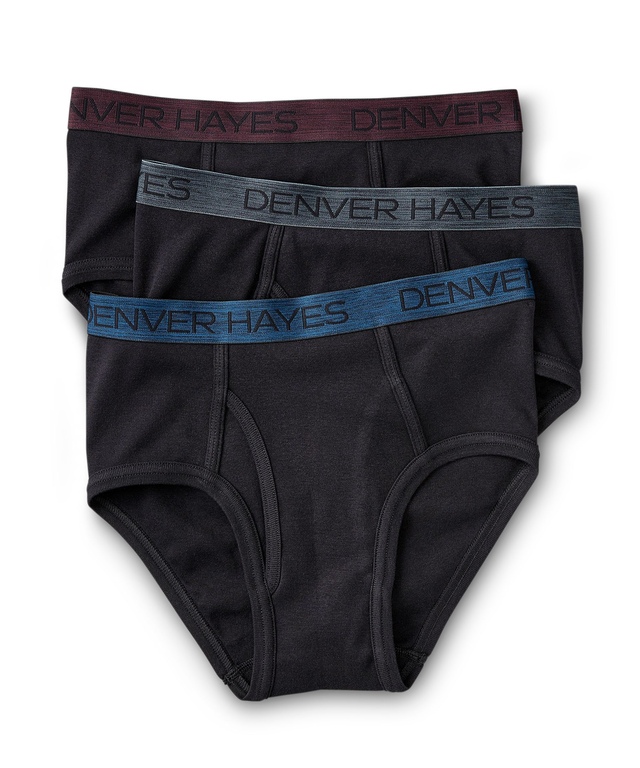 Denver Hayes Men's 3 Pack Cotton Basic Briefs - Black | Marks
