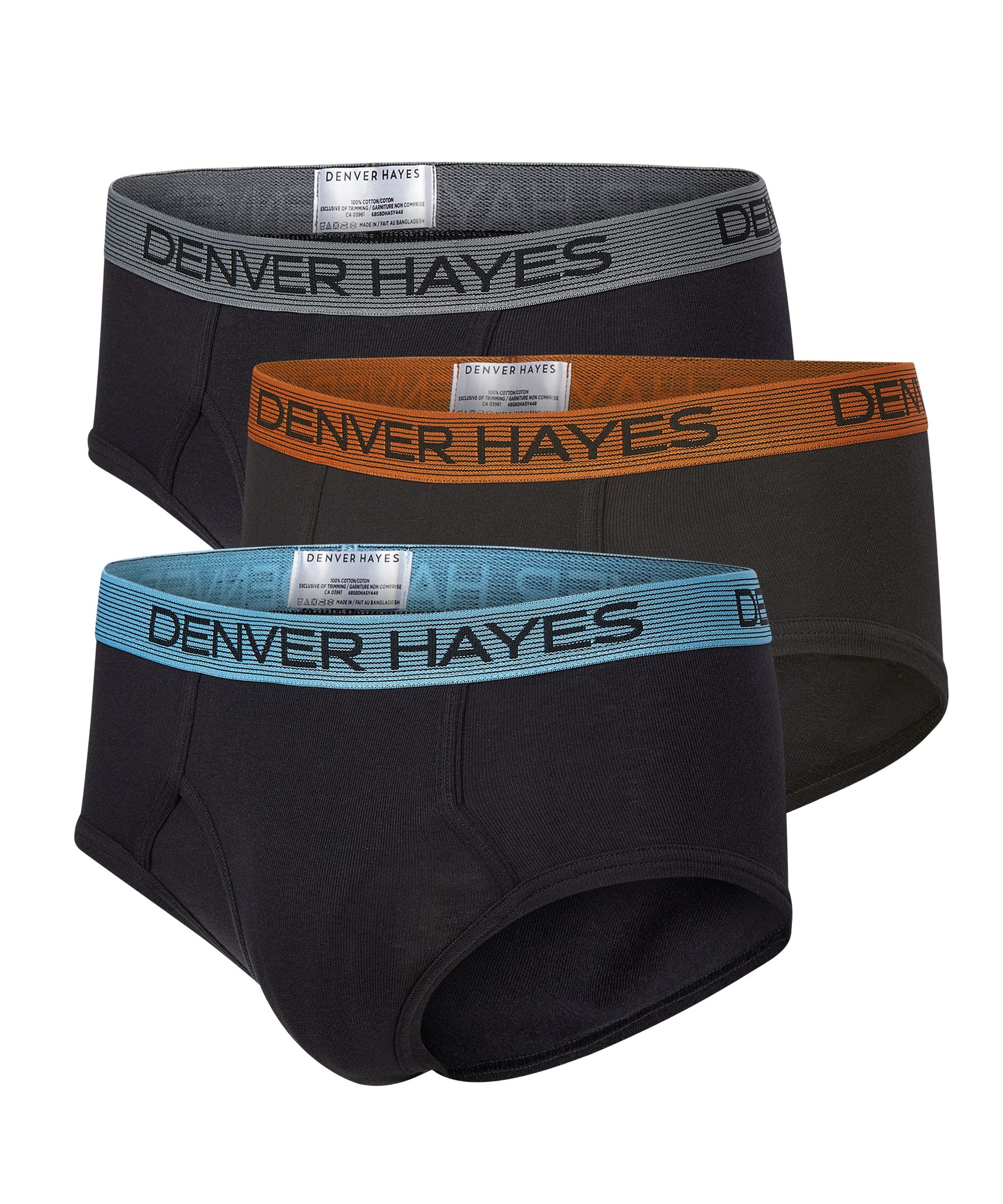 Denver Hayes Men's Elastic Basic Briefs, 3 Pack | Mark's