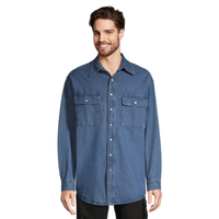 Dakota WorkPro Series Men's Snap Front Coloured Cotton Denim Shirt | Marks