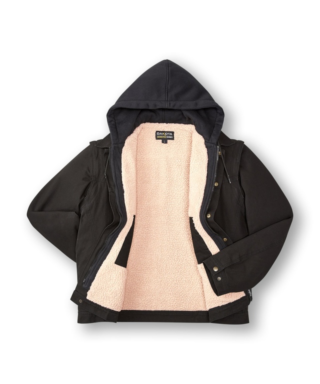 Dakota WorkPro Series Men's Washed Canvas Sherpa Lined Hooded Jacket ...
