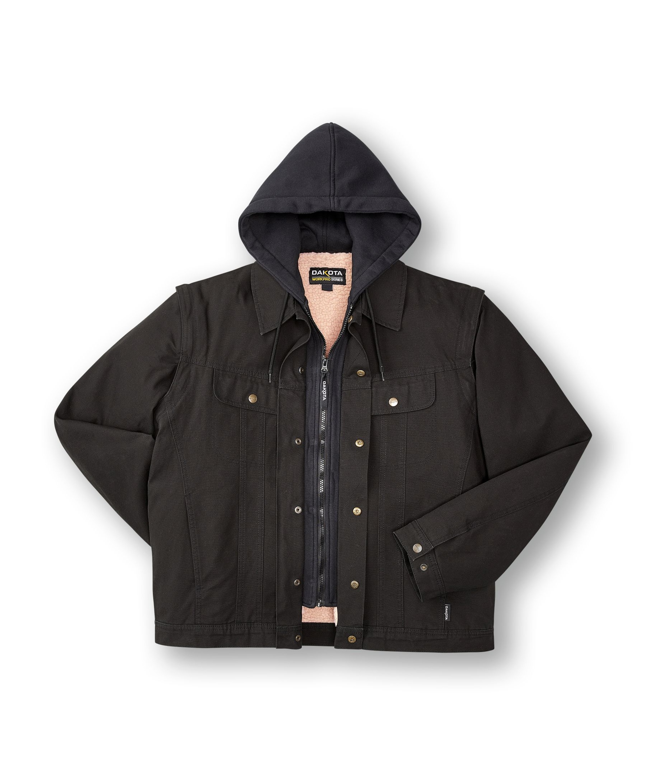 Dakota WorkPro Series Men's Washed Canvas Sherpa Lined Hooded Jacket ...