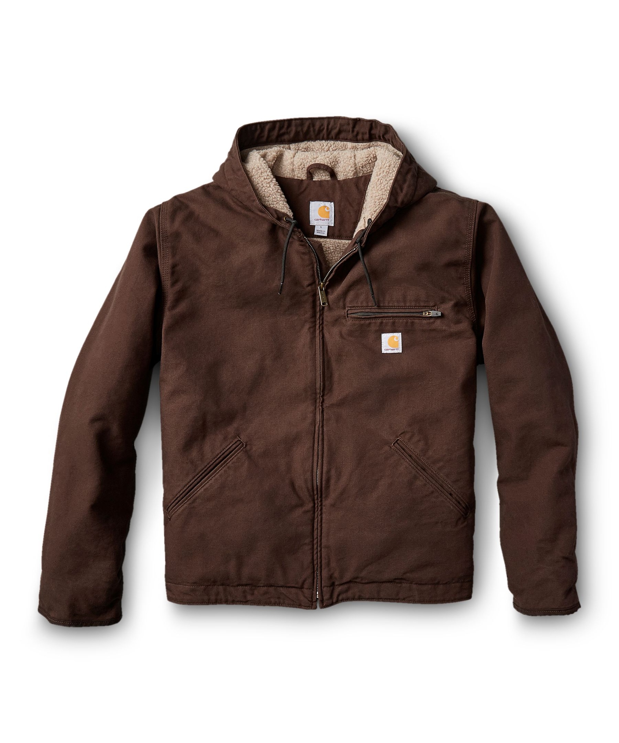 Carhartt Men's Washed Duck Sherpa Lined Insulated Hooded Jacket | Mark's