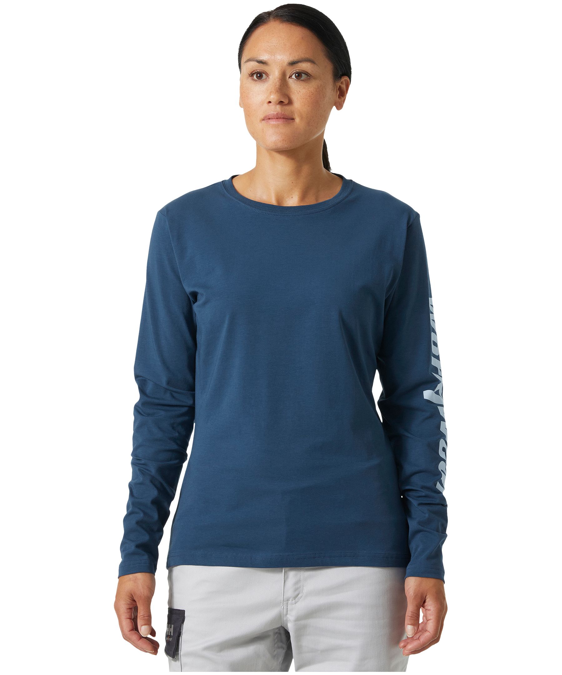 Helly Hansen Workwear Women's Long Sleeve Logo Crewneck Work T Shirt ...