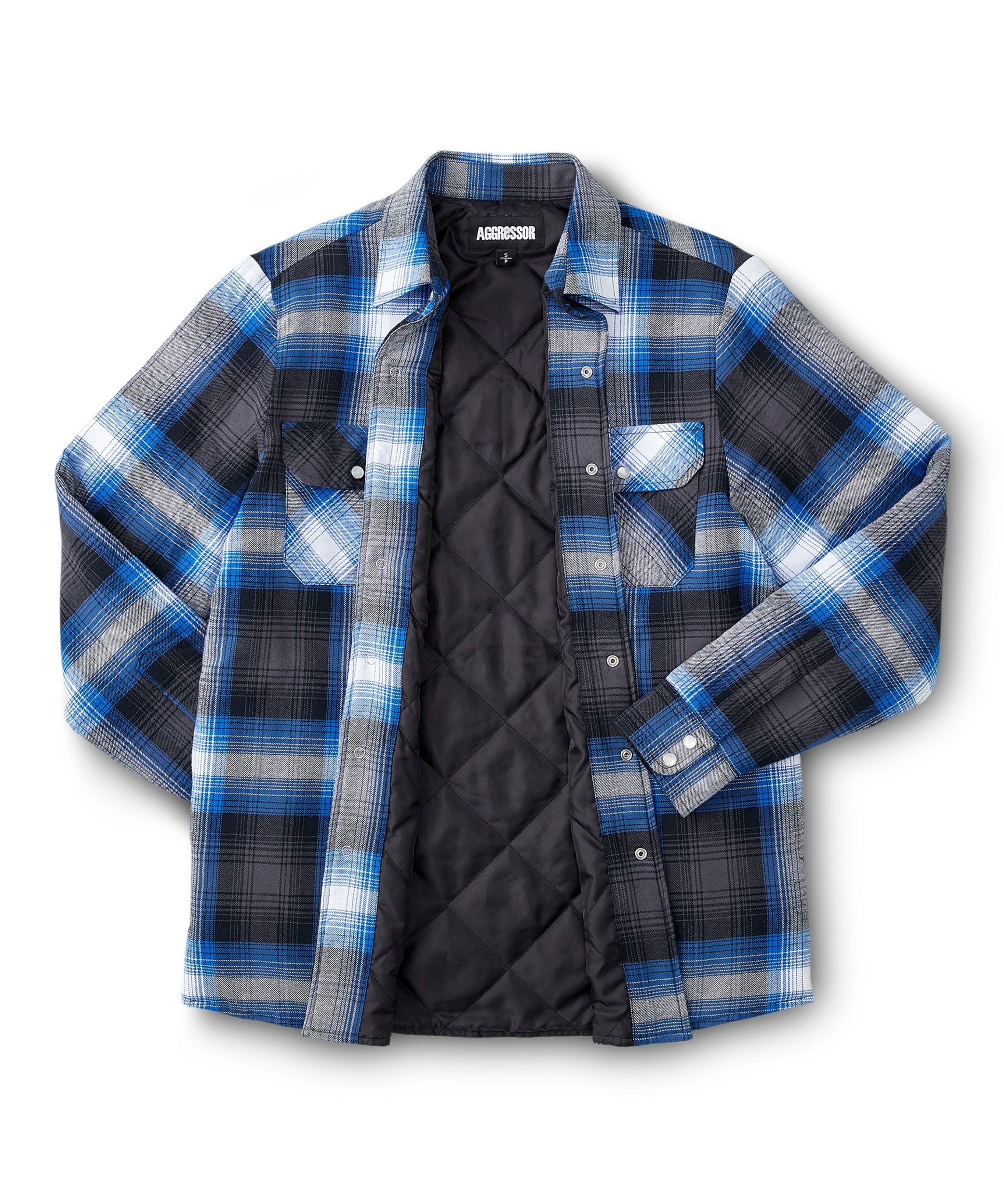 Aggressor Men's Snap-Front Plaid Quilted Flannel Work Shirt | Mark's
