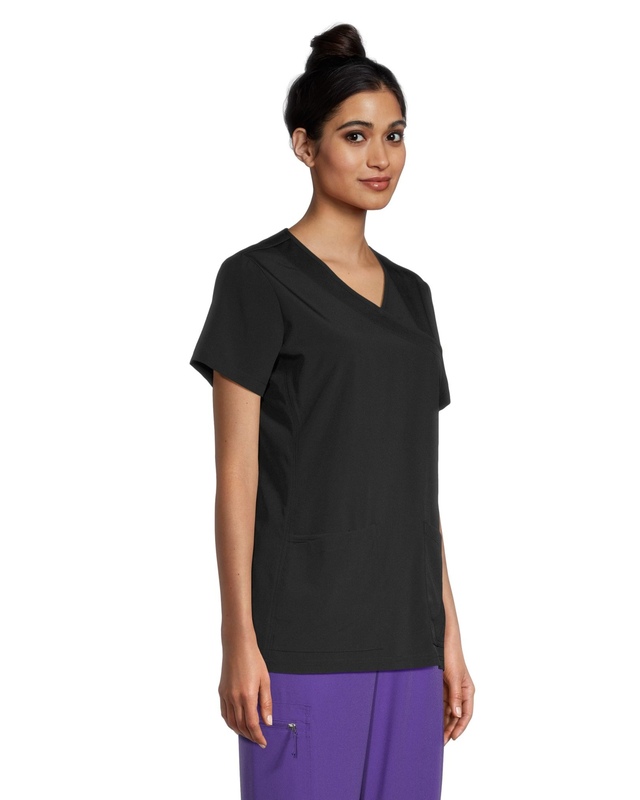 Scrubletics Women's Mock Wrap Mesh Accent Scrub Top | Mark's