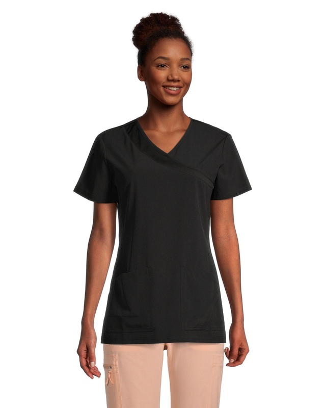 Scrubletics Women's Mock Wrap Mesh Accent Scrub Top | Mark's
