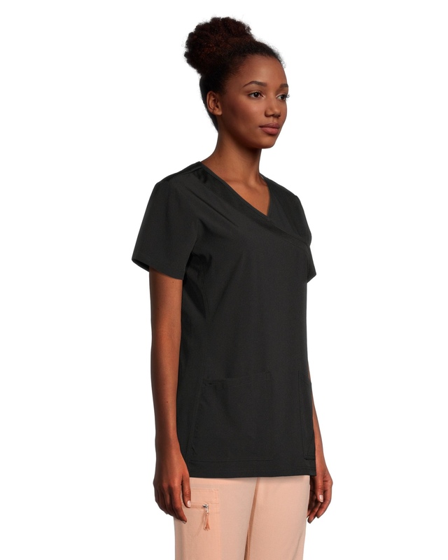 Scrubletics Women's Mock Wrap Mesh Accent Scrub Top | Mark's