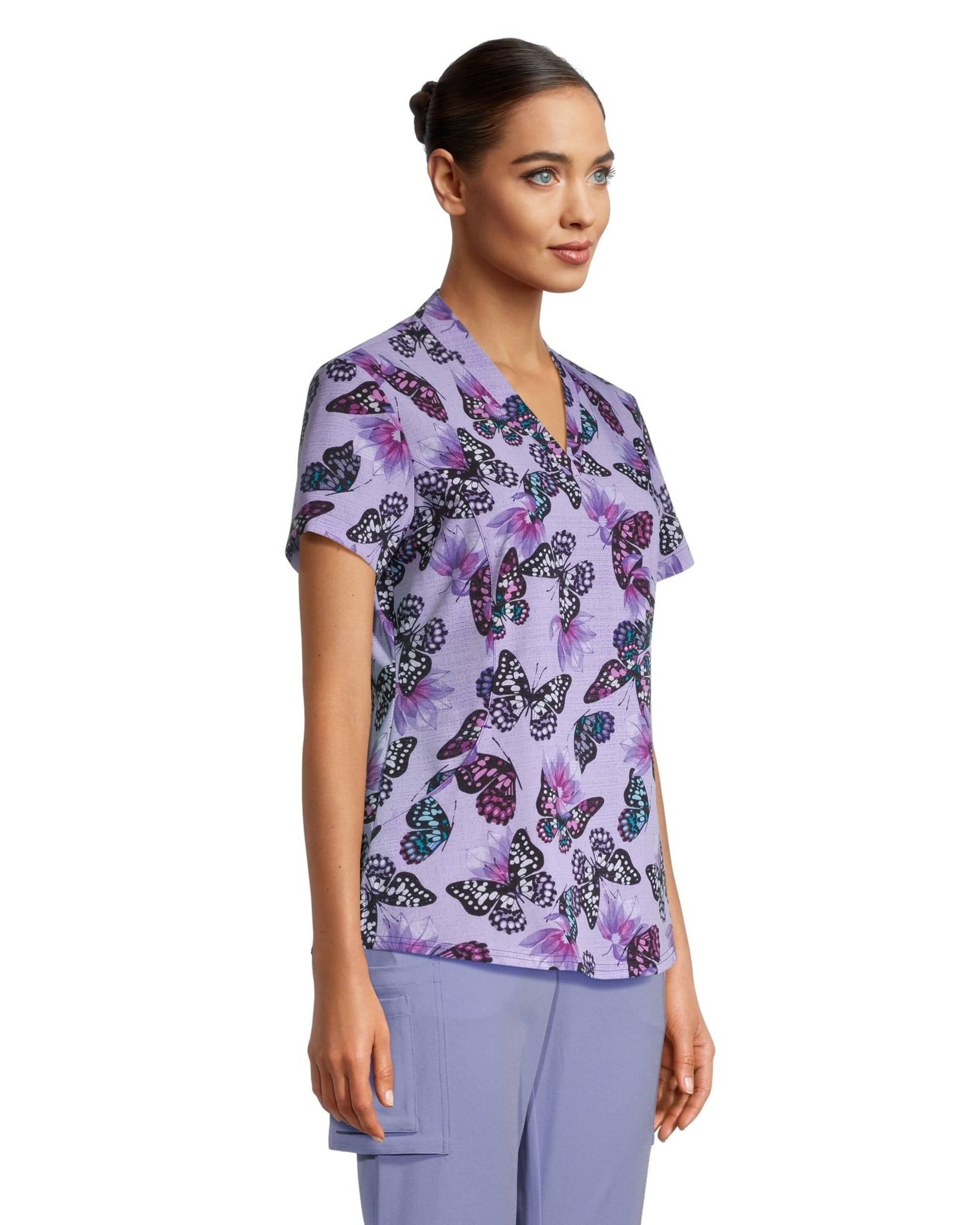 Health Pro Women's Monarch Garden V Neck Scrub Top | Mark's