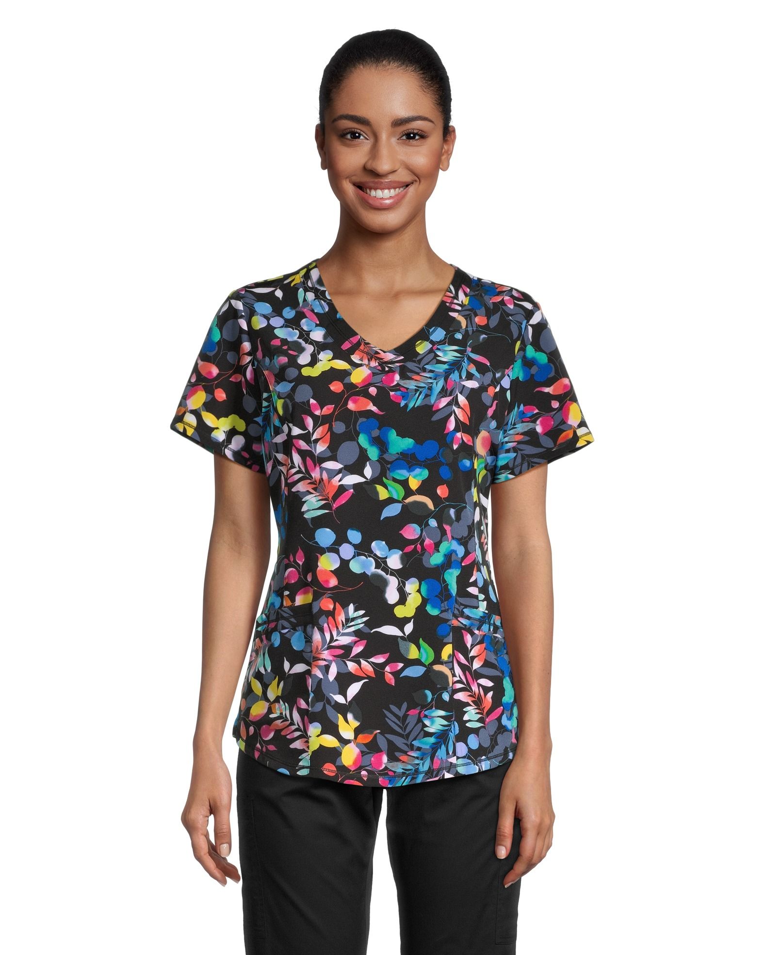 Health Pro Women's V Neck Printed Scrub Top | Mark's