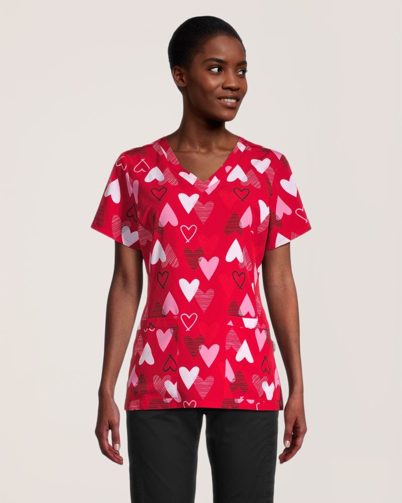 Health Pro Women's Love Forever V Neck Scrub Top | Mark's