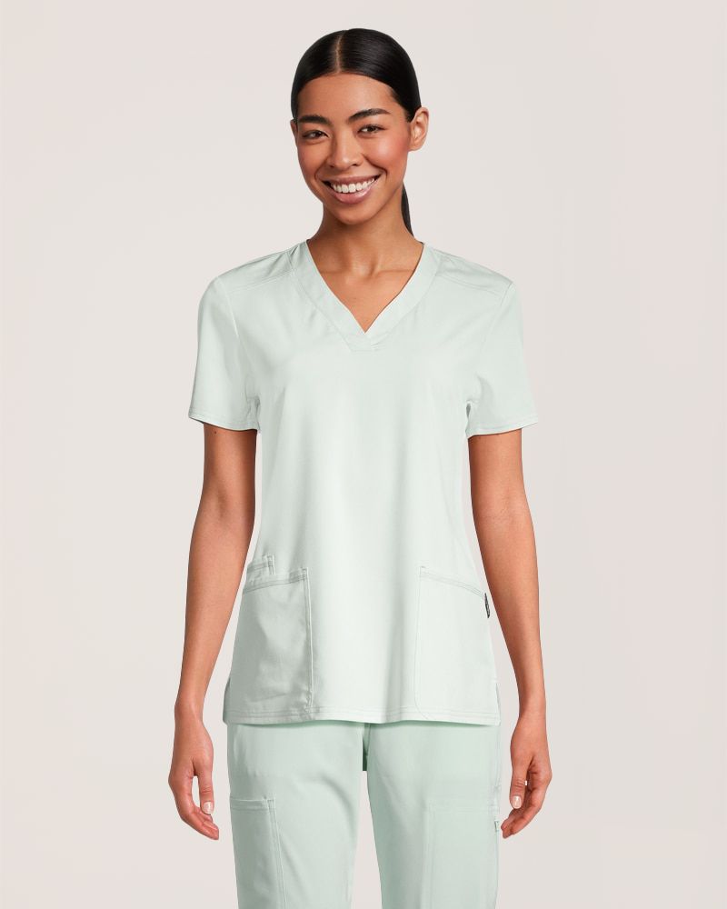 Scrubletics Women's V Neck Knit Panel Scrub Top | Mark's