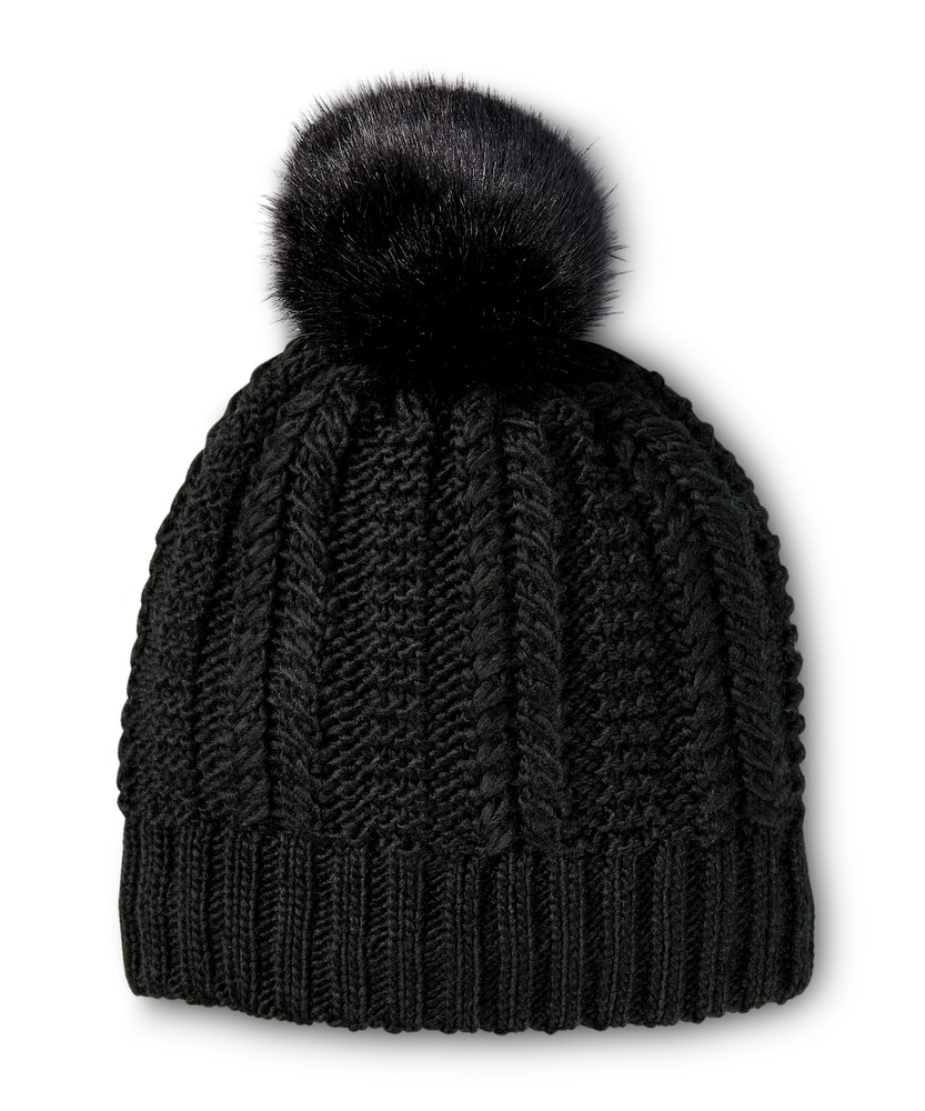 Tuque en maille torsadée avec pompon pour femmes | L’Équipeur