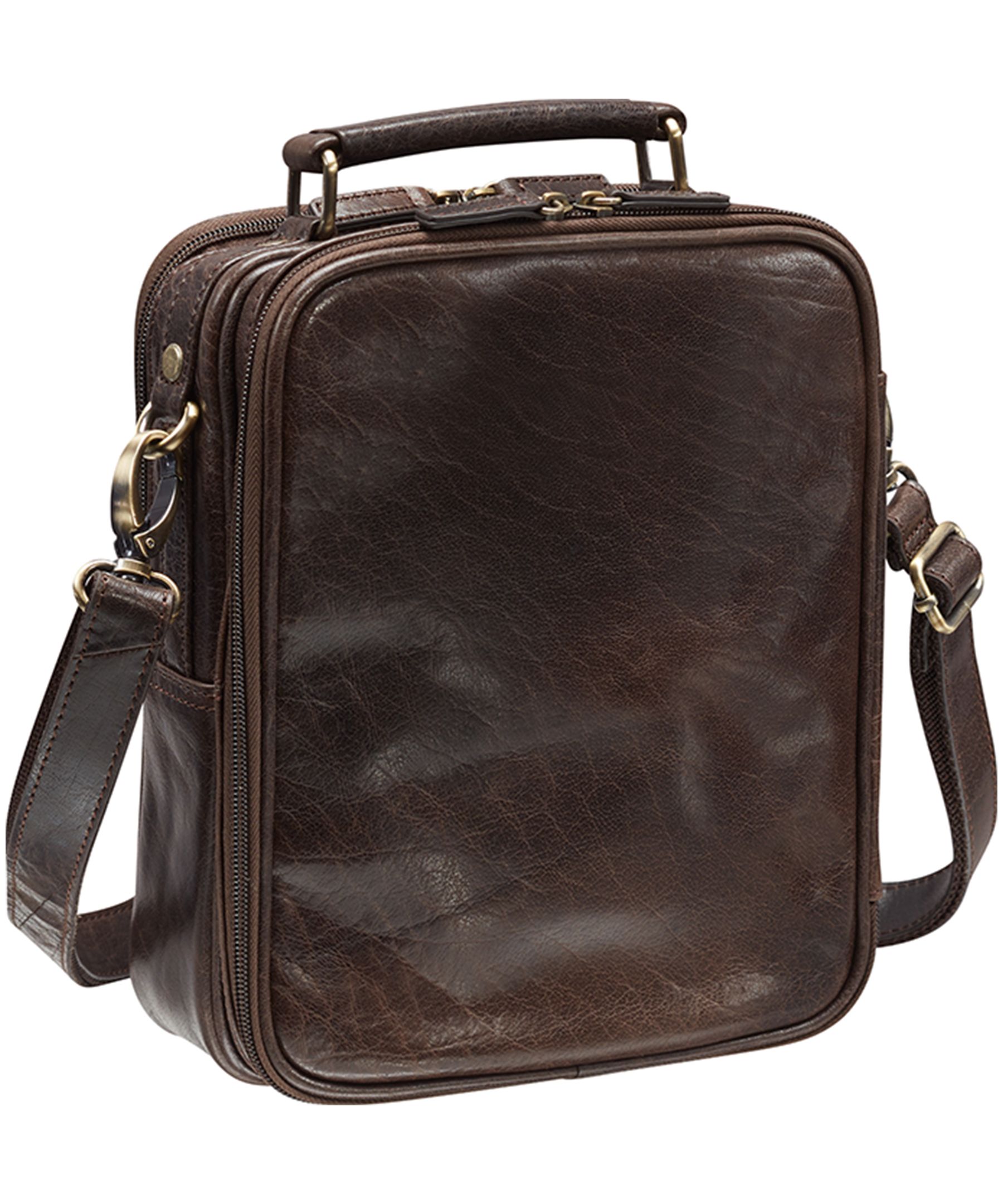 Mancini Leather Goods Women's Arizona Crossbody Travel Bag Brown | Mark's