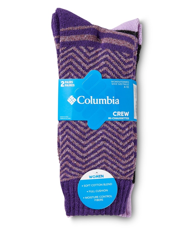 Columbia Women's 2 Pack Moisture Control Patterned Crew Socks | Mark's