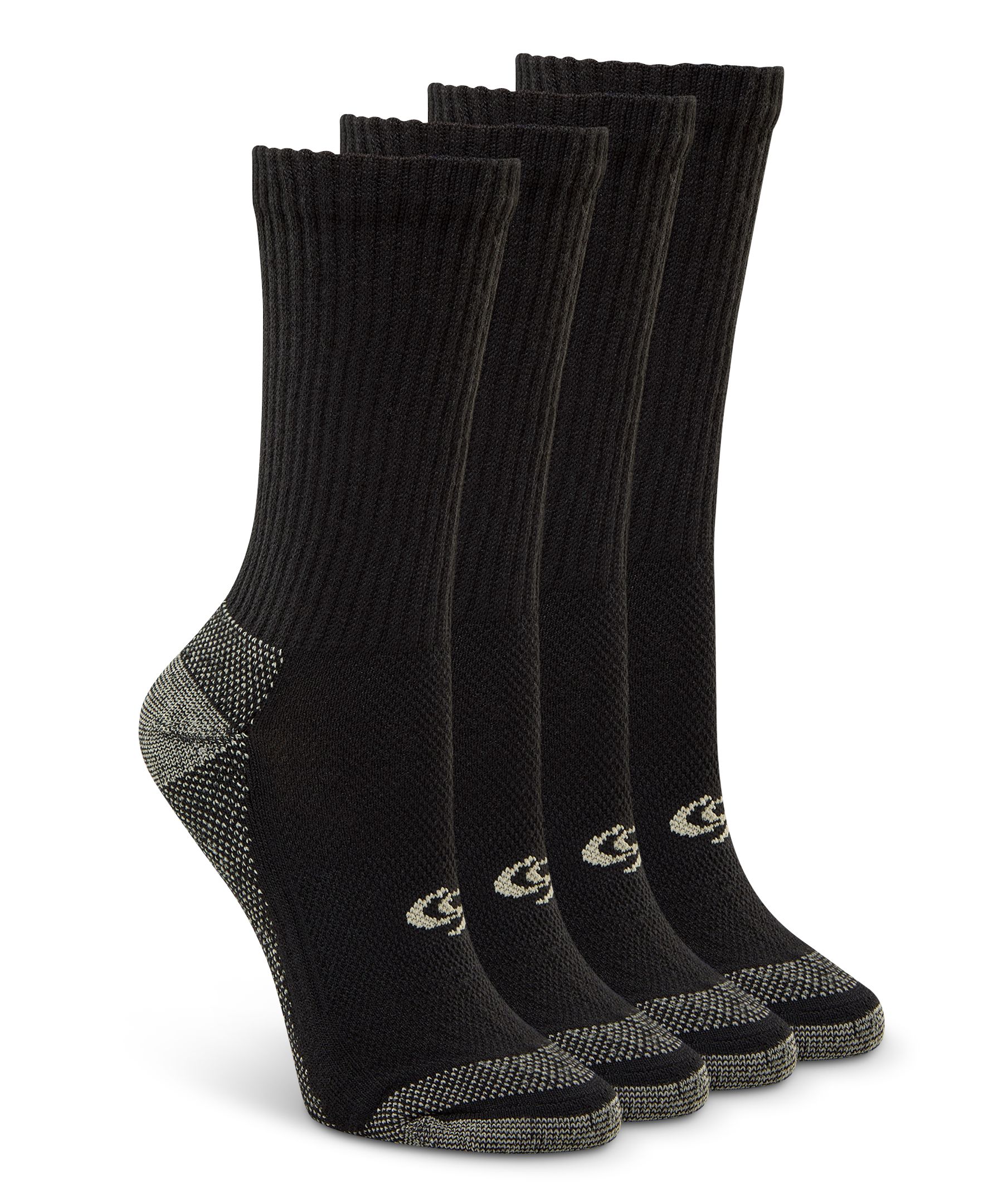 Copper Sole Women's 4 Pack Copper Ion Technology Athletic Crew Socks ...