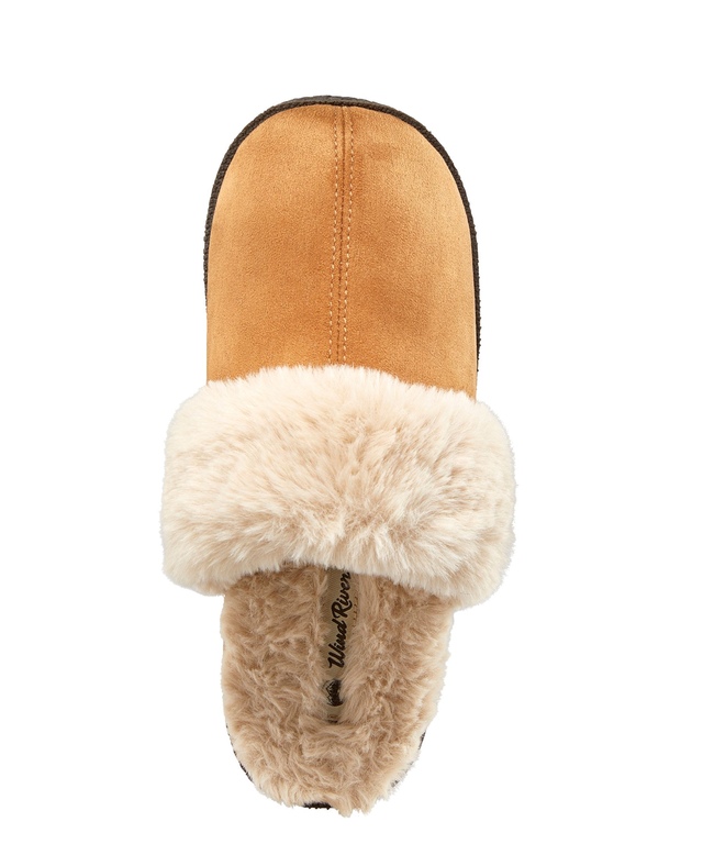 WindRiver Women's Faux Fur Trim Suede Slippers | Mark's