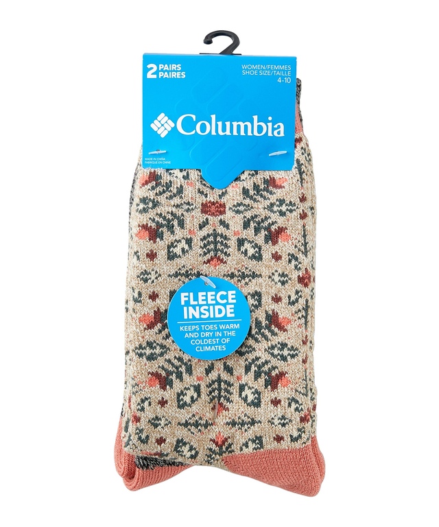 Columbia Women's Floral 2 Pack Mid Weight Thermal Crew Socks | Mark's