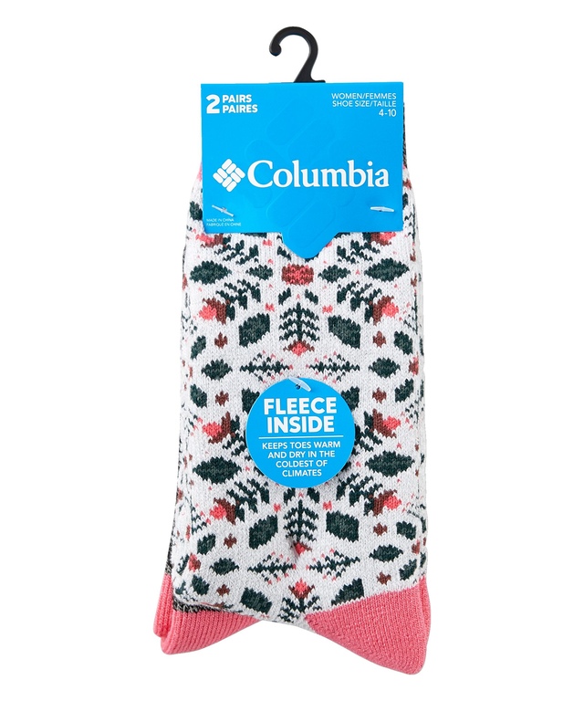 Columbia Women's 2 Pack Mid Weight Thermal Fleece Lined Crew Socks | Mark's