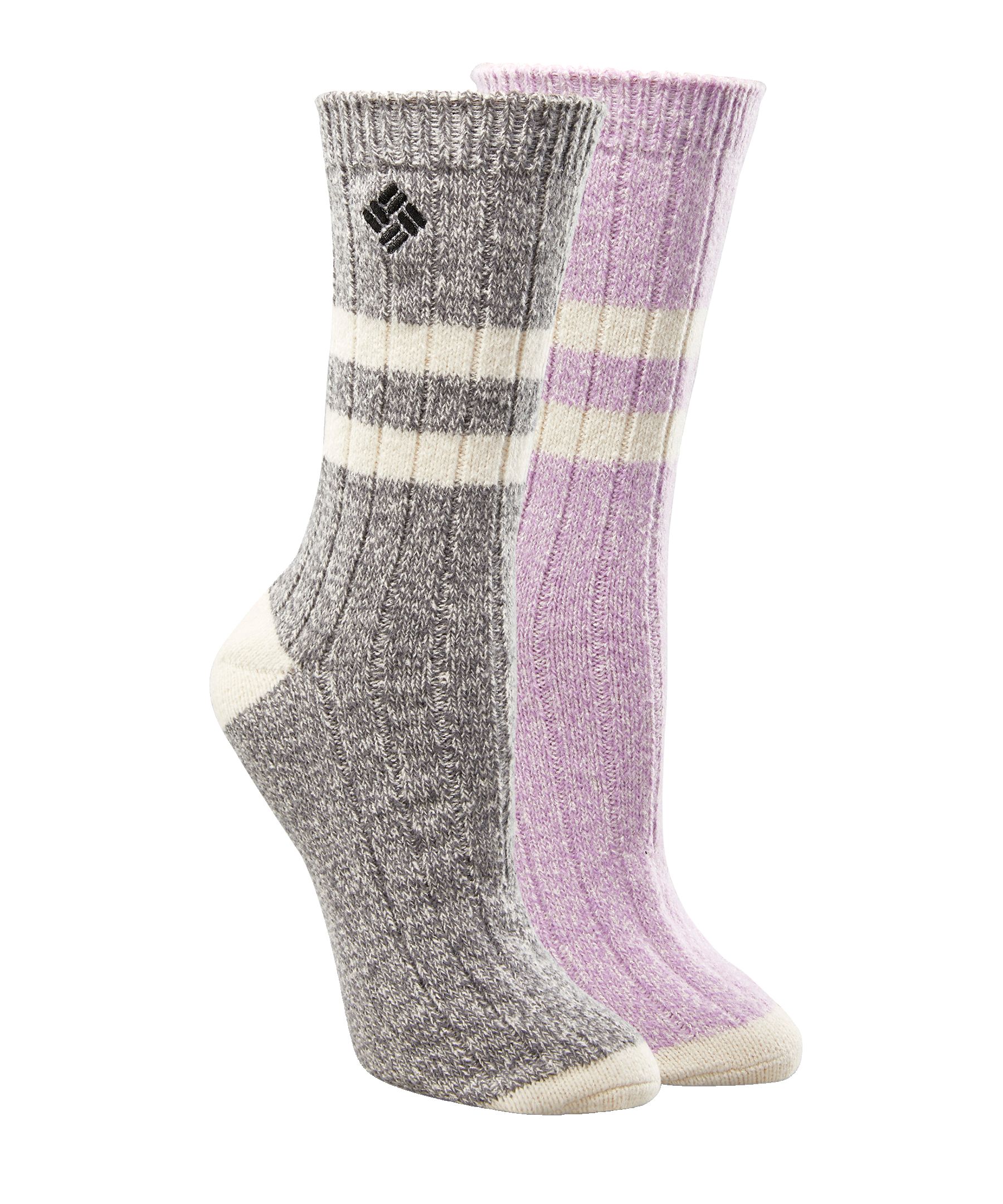 Columbia Women's 2 Pack Super Soft Classic C Stripe Crew Socks | Mark's