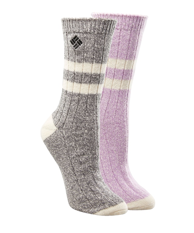 Columbia Women's 2 Pack Super Soft Classic C Stripe Crew Socks | Mark's