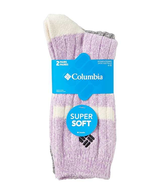 Columbia Women's 2 Pack Super Soft Classic C Stripe Crew Socks | Mark's