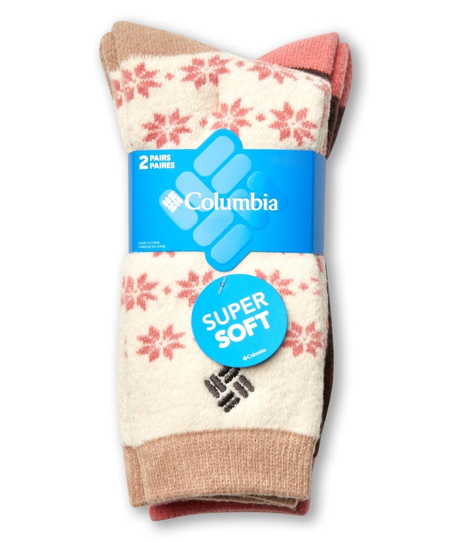 Columbia Women's 2 Pack Super Soft Frosty Paradise Crew Socks | Mark's