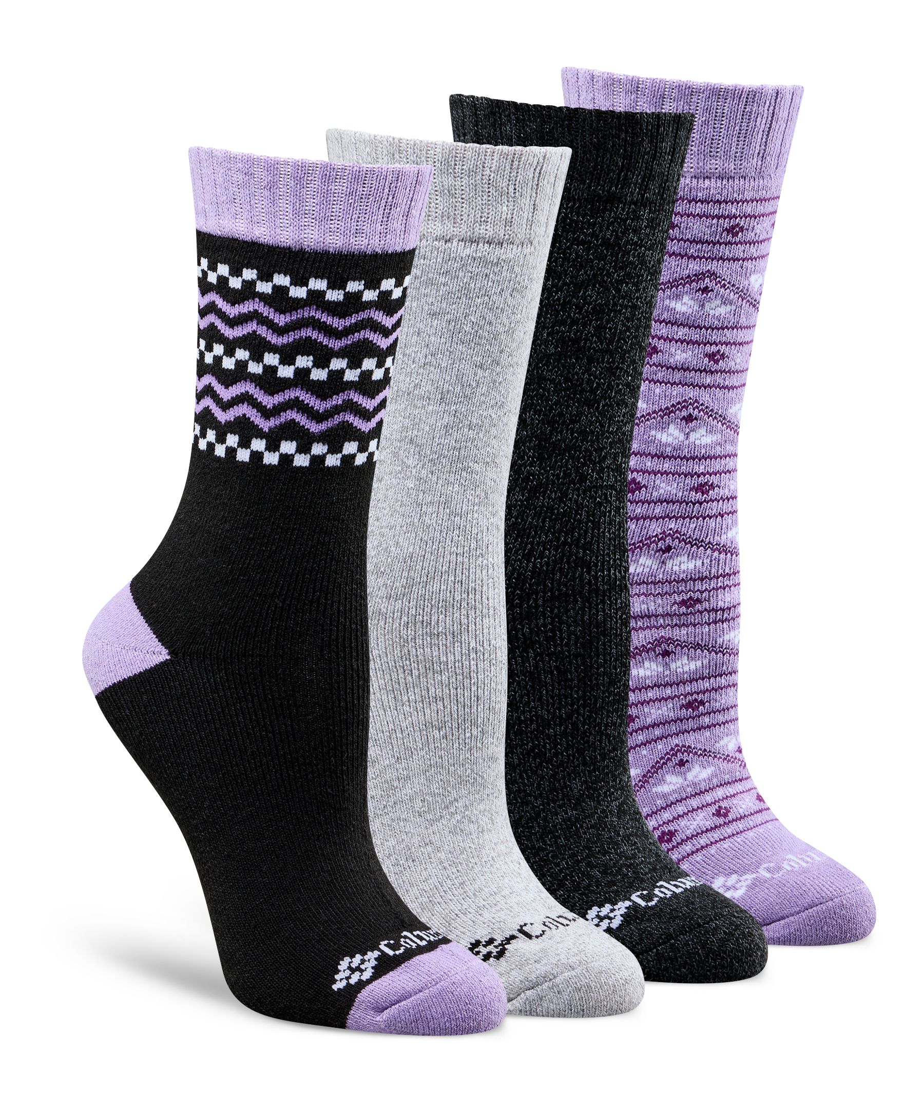 Columbia Women's 4 Pack Moisture Control Stripe Crew Socks | Mark's