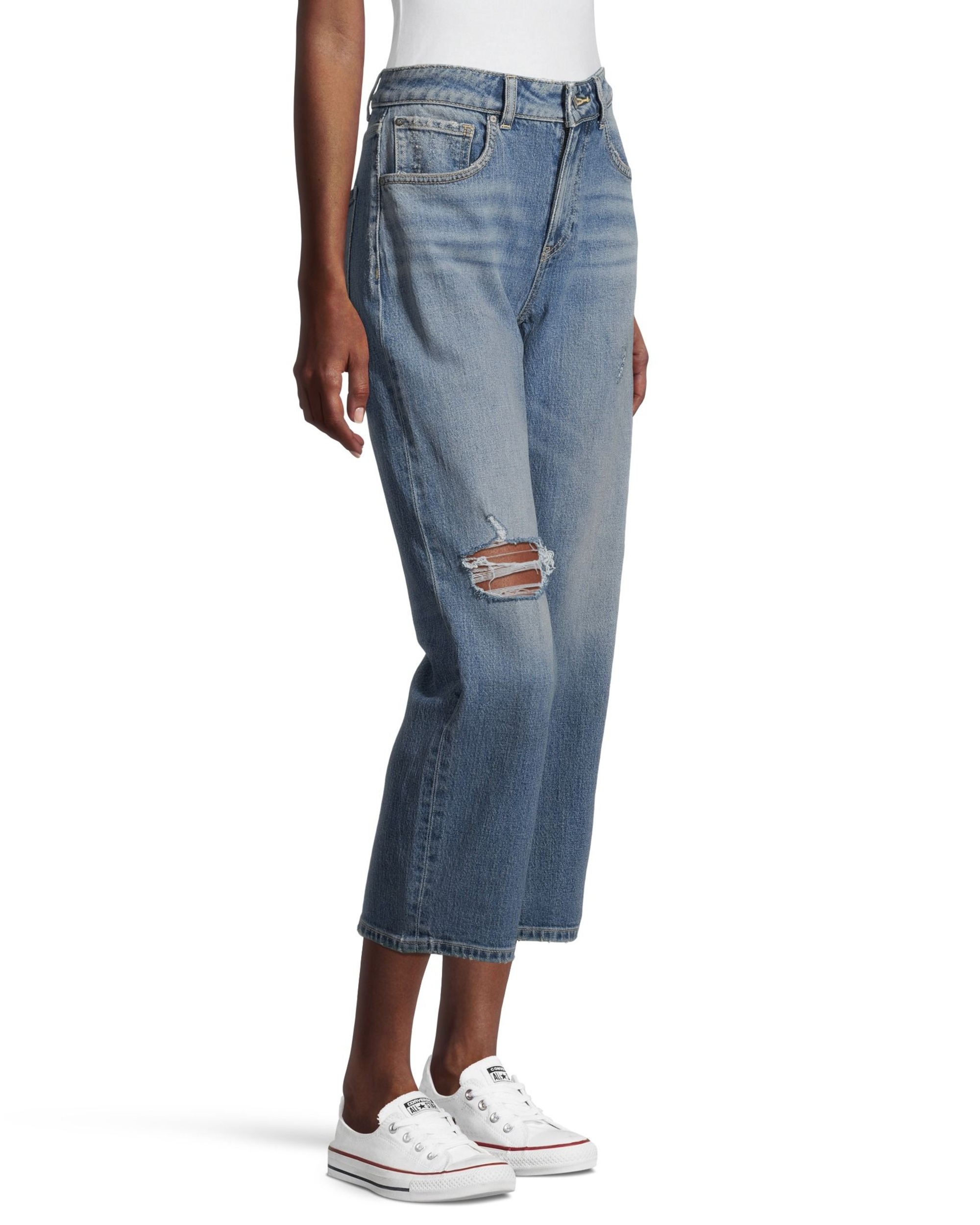 Denver Hayes Women's Relaxed Fit High Rise Straight Cropped Jeans ...