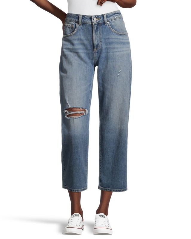 Denver Hayes Women's Relaxed Fit High Rise Straight Cropped Jeans ...