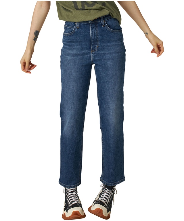 Lee Women's Heritage High Rise Straight Leg Cropped Jeans - Dark Indigo ...