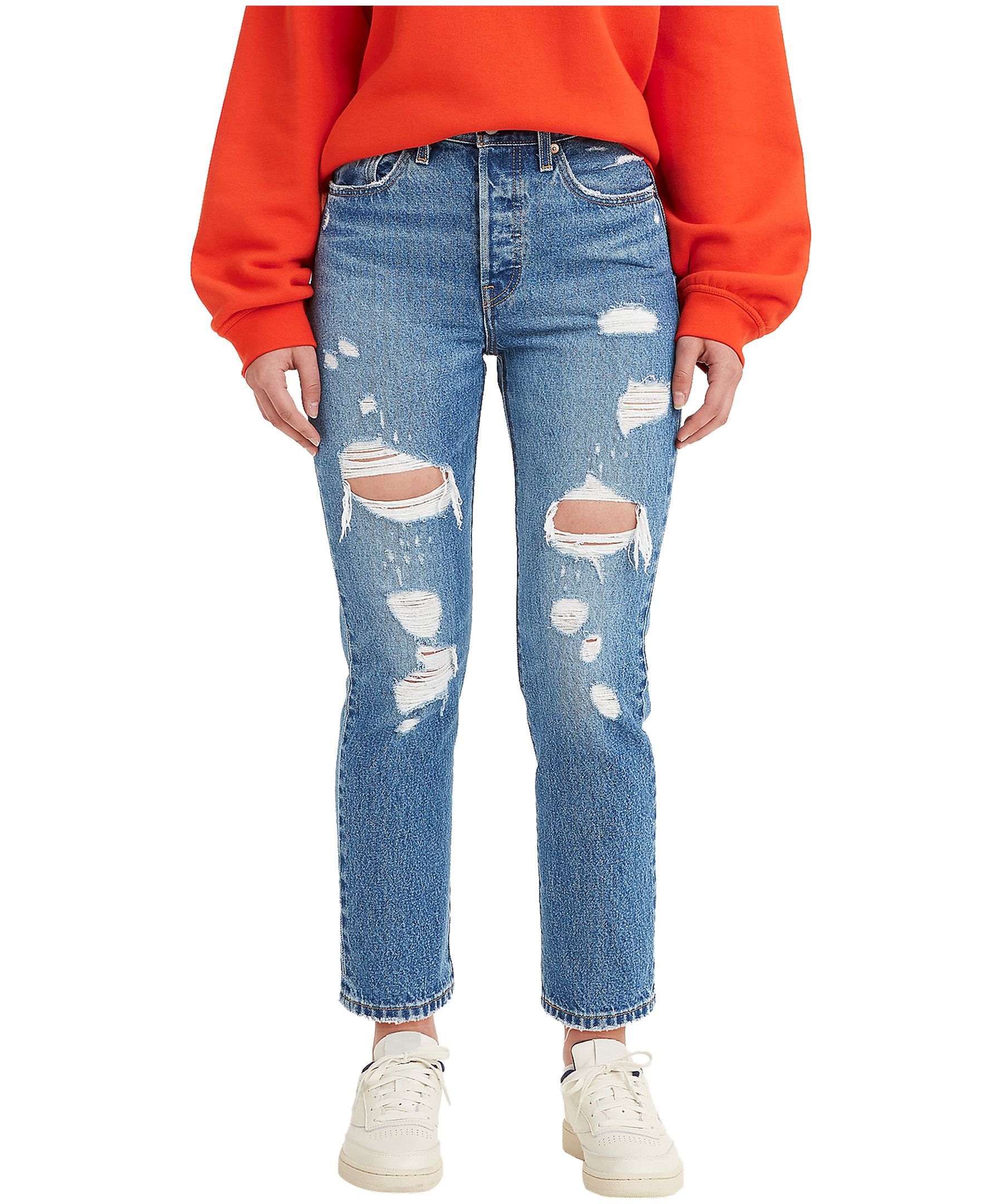 Levi's Women's 501 High Rise Straight Leg Cropped Jeans - Dark Indigo ...