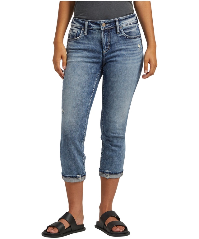 Silver Women's Elyse Curvy Fit Mid Rise Capri Jeans | Mark's