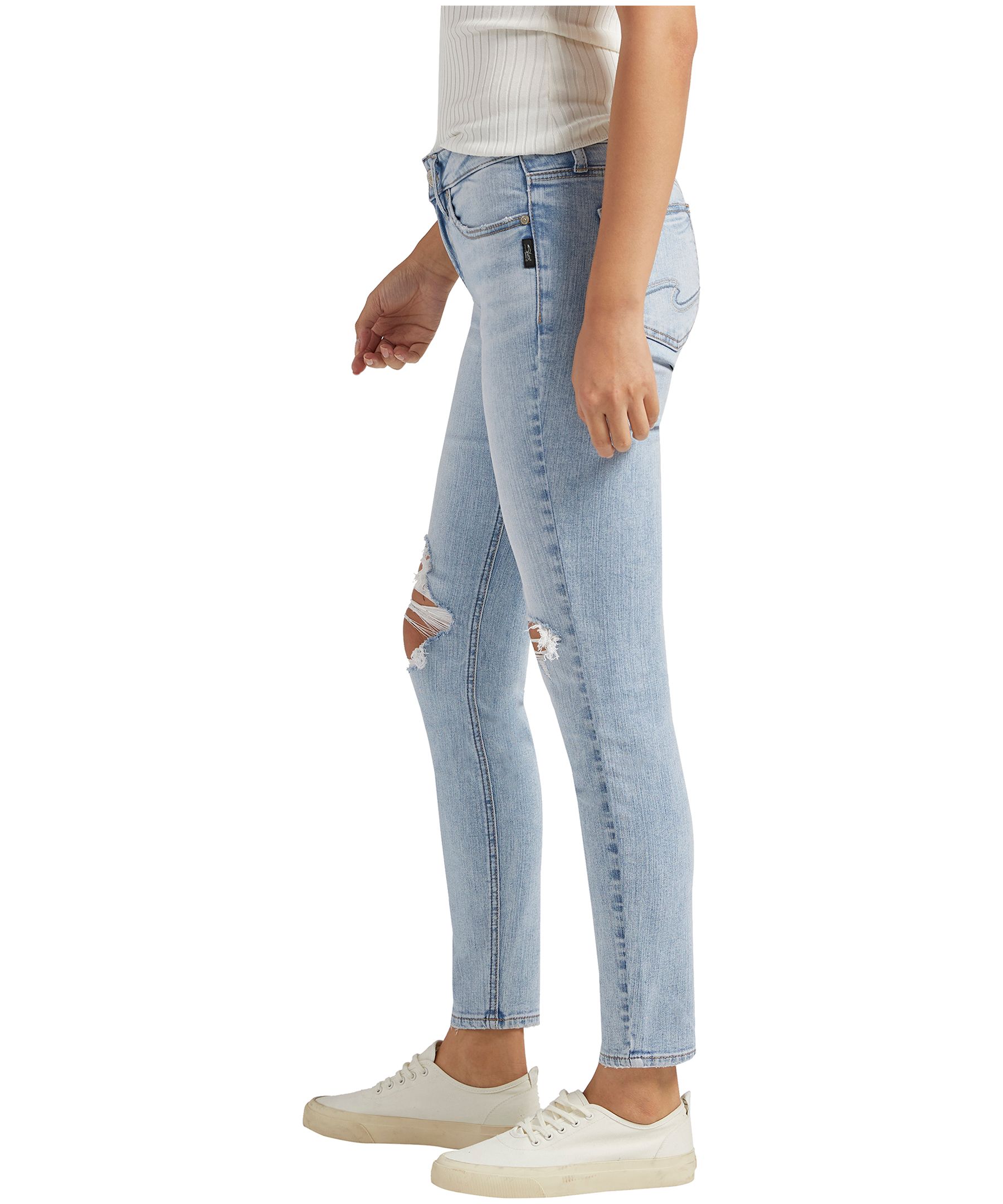 Silver Women's Suki Curvy Fit Mid Rise Skinny Jeans - Light Indigo | Marks